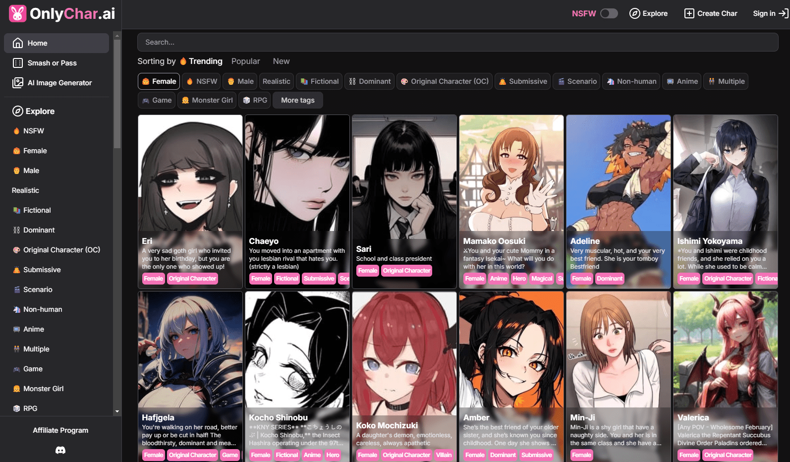 OnlyChar AI – Unfiltered AI Roleplay and NSFW Chat | NSFW Tools AI